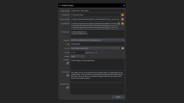 How to publish a mod in Arma Reforger