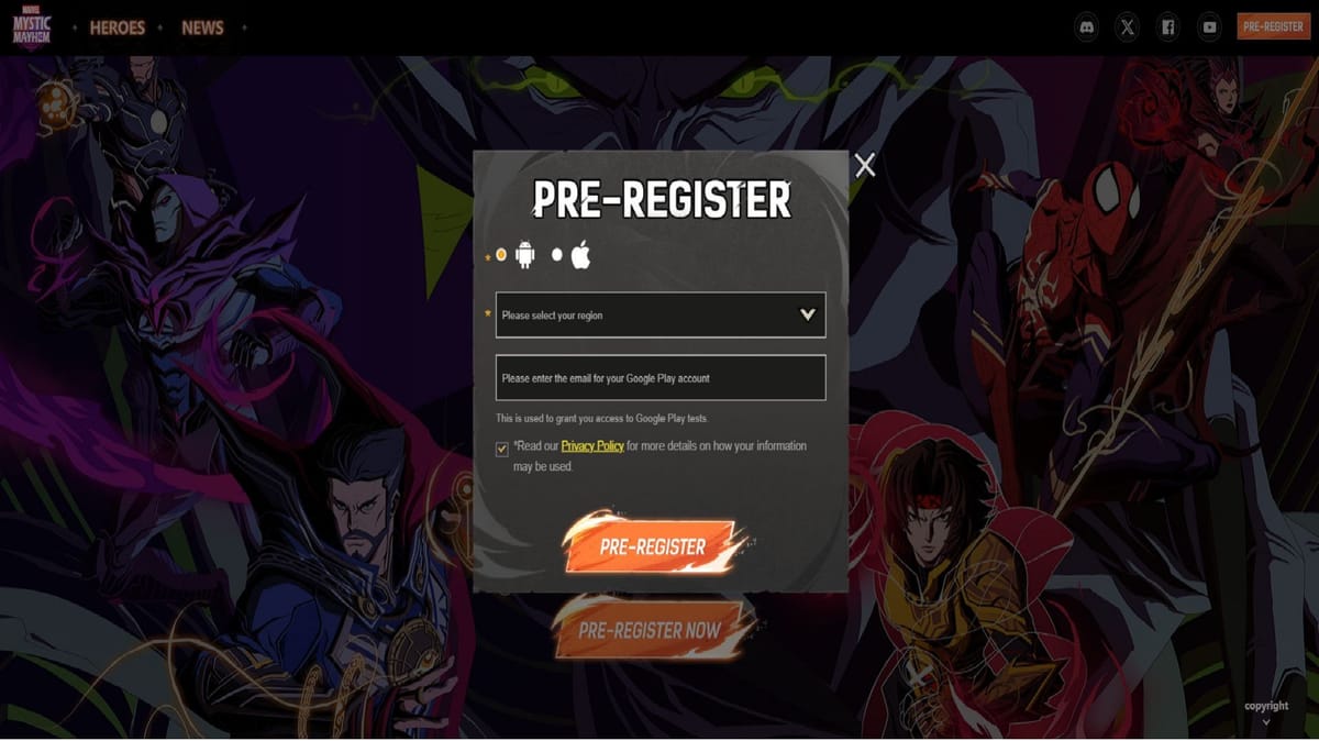 How to pre-register for Marvel Mystic Mayhem Closed Beta Test