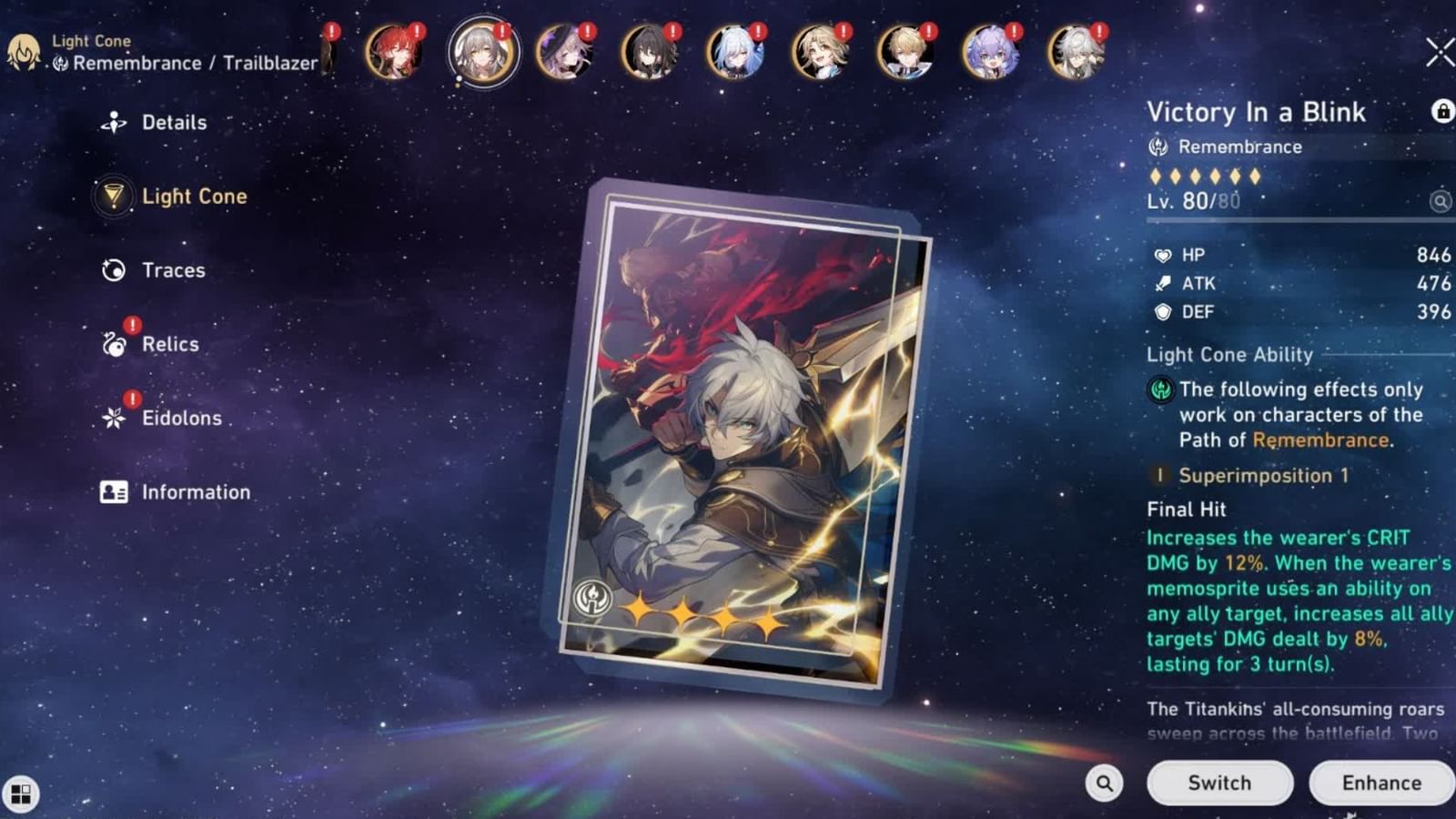 Honkai Star Rail Remembrance Trailblazer build guide: Best Relics, Light Cones, Trace priority ...