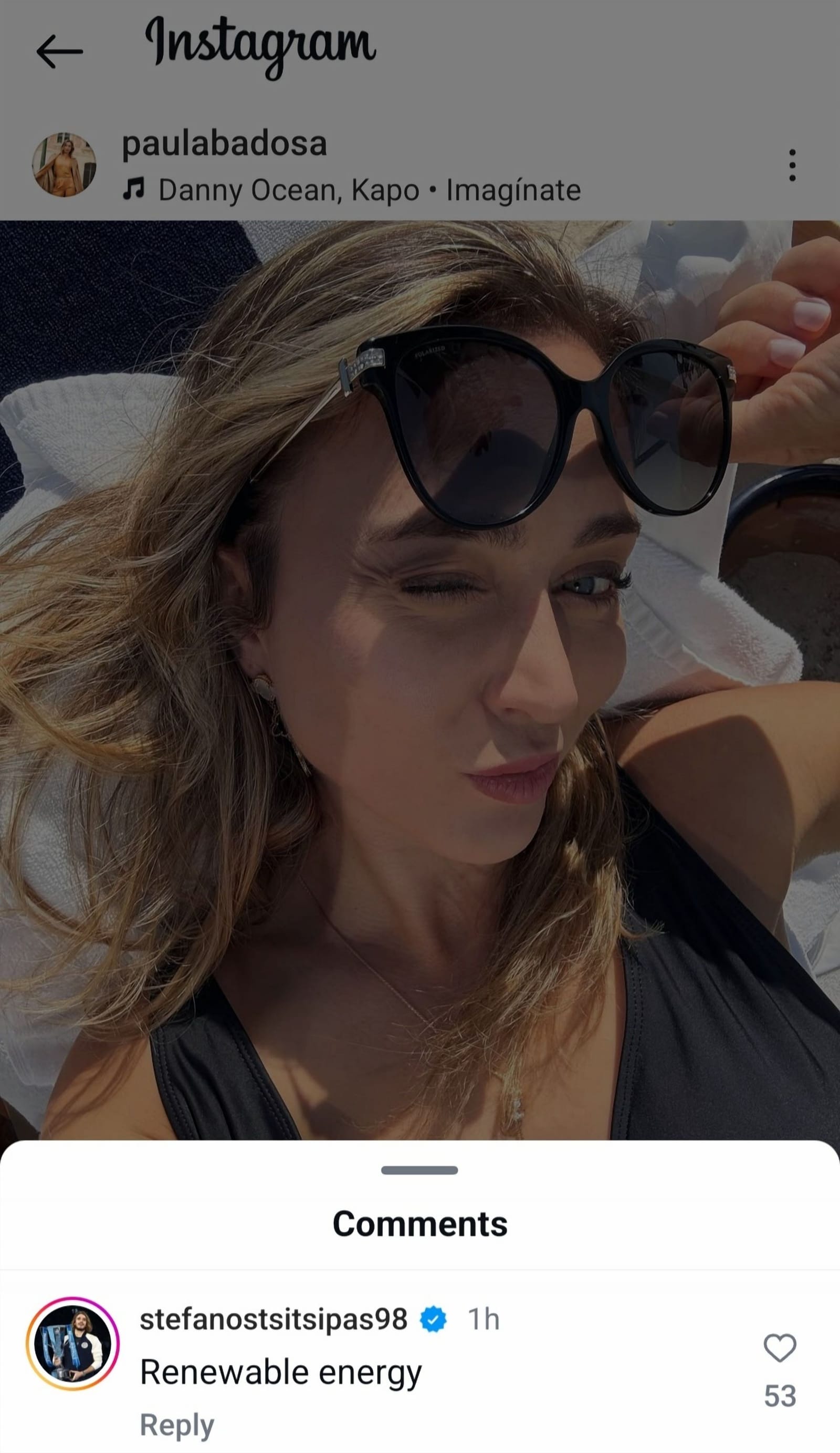 Paula Badosa's boyfriend Stefanos Tsitsipas drops 2-word reaction to ...