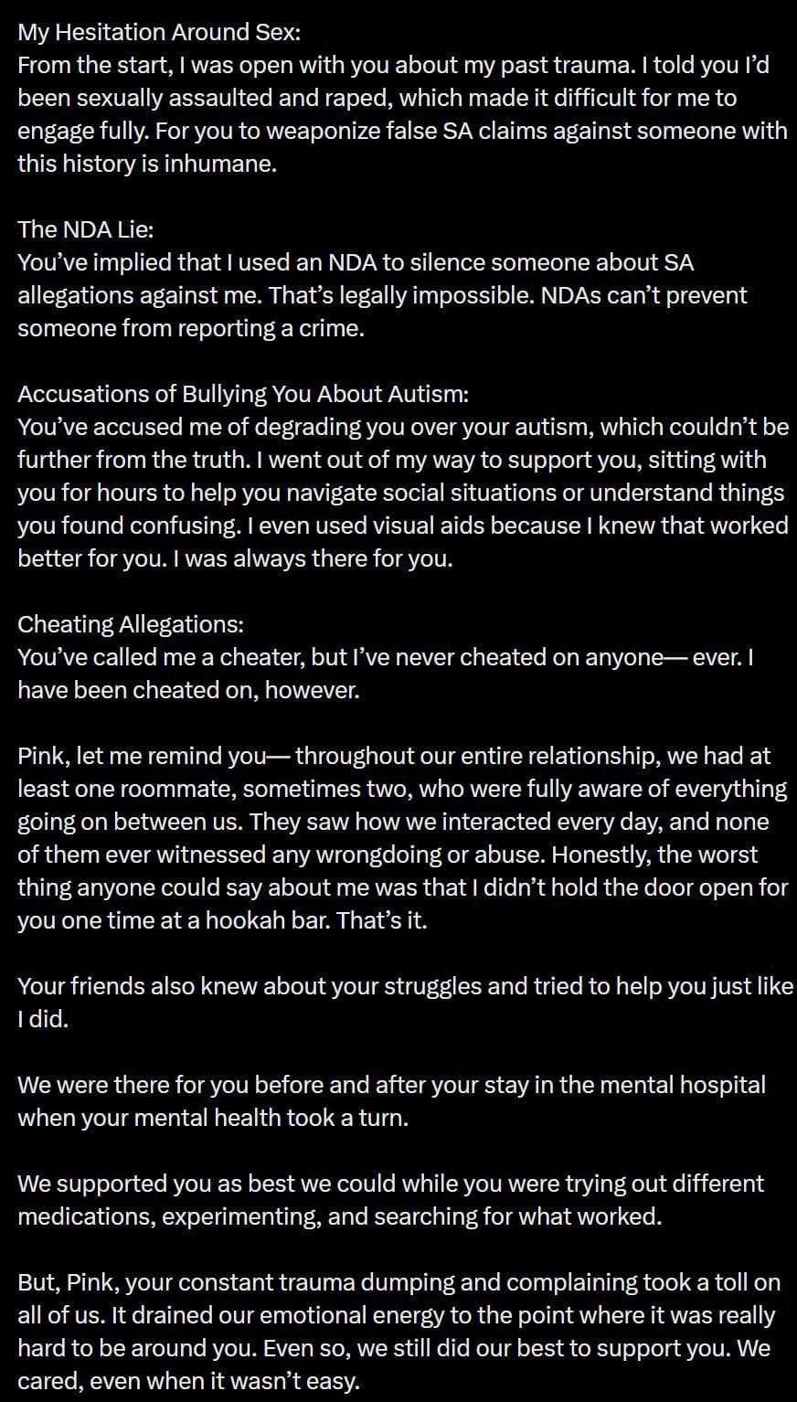 Tectone says he tried to take legal action against Pinkchyu for "untrue ...