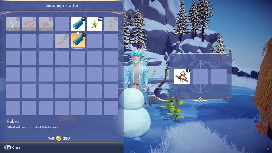 How to make Mad Hatter Snowman in Disney Dreamlight Valley