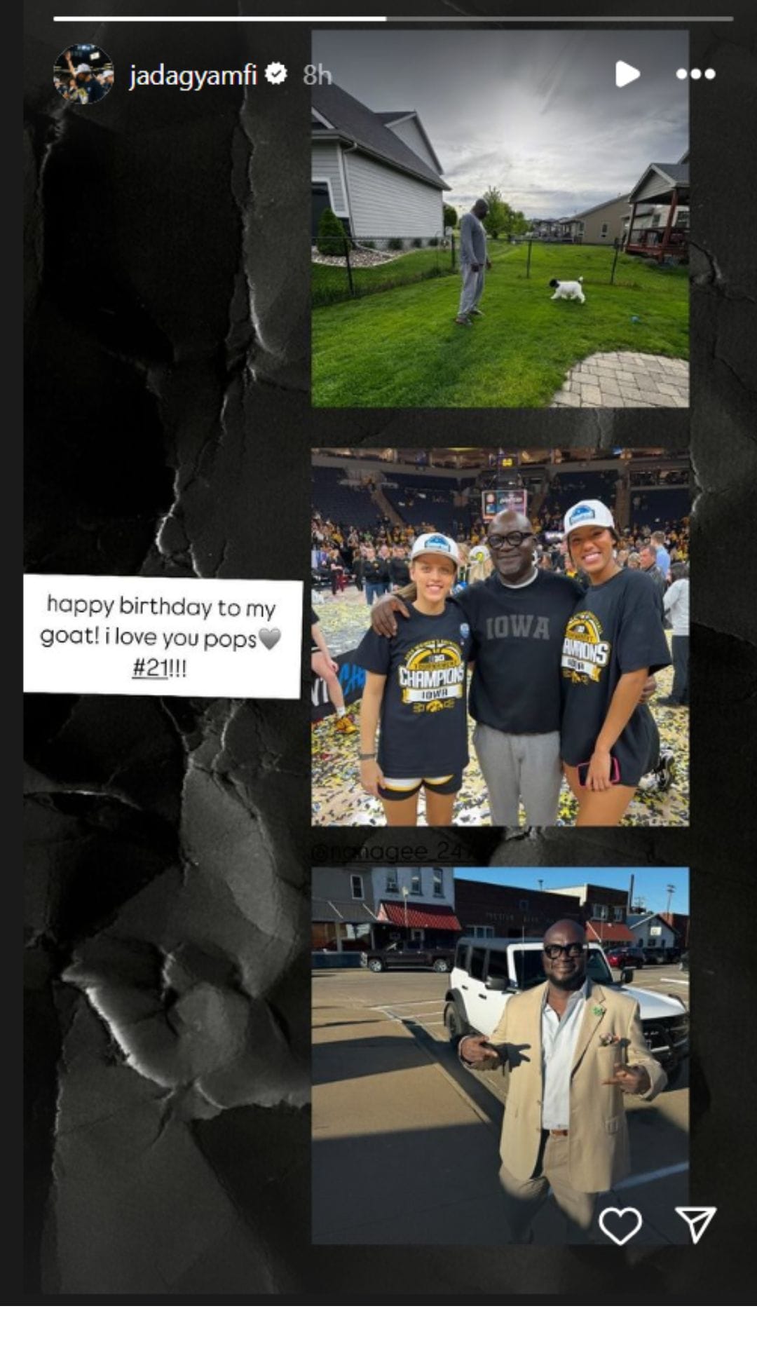 "I love you pops": Iowa's Jada Gyamfi shares wholesome collage to wish ...