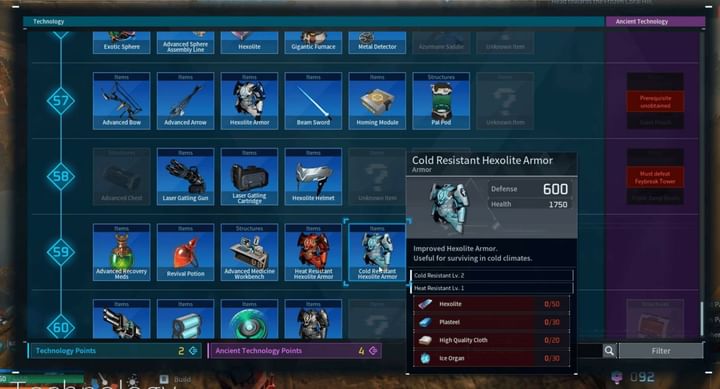 How to make Cold and Hot Resistant Hexolite Armor in Palworld