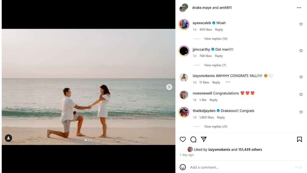 Caleb Williams sends Drake Maye 1-word message as Patriots QB makes major announcement