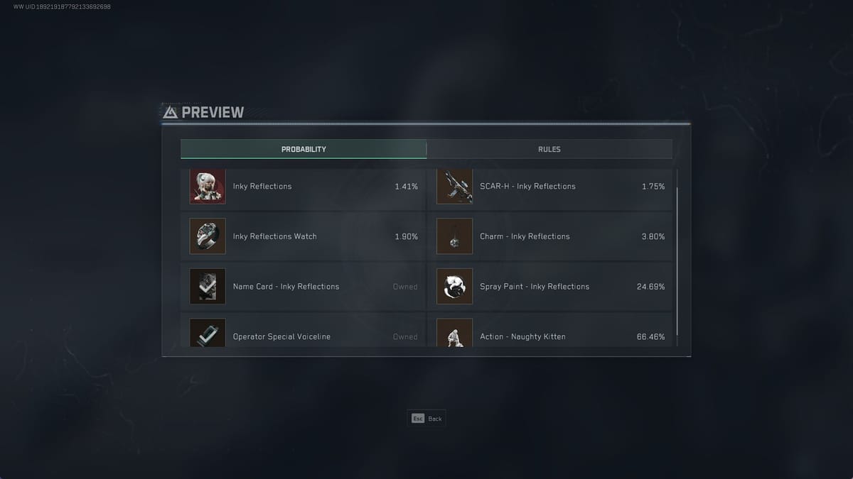 Hackclaw appearance Inky Reflections in Delta Force: How to obtain, all ...