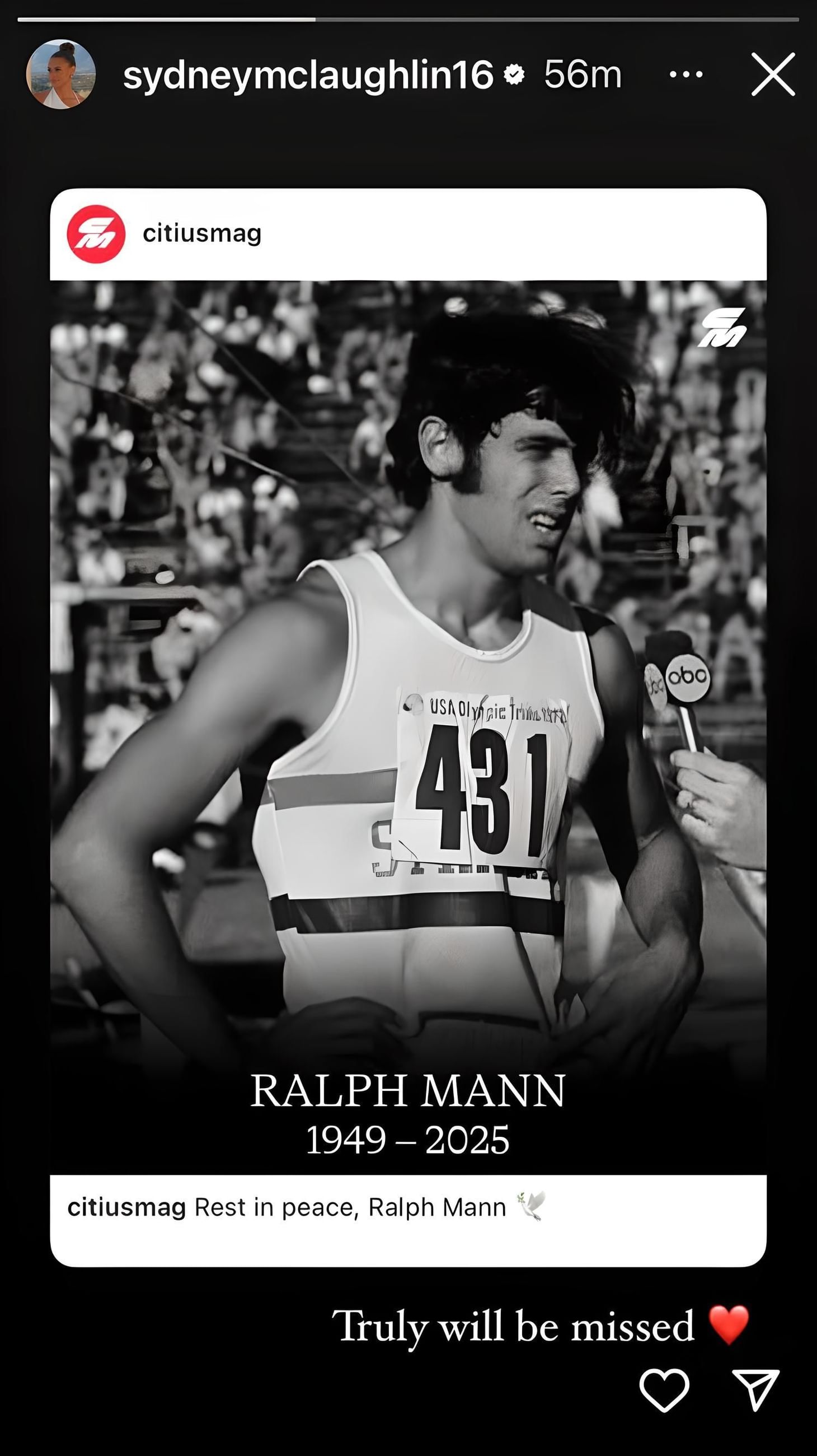 "Truly will be missed" - Sydney McLaughlin-Levrone pays heartfelt tribute to former athlete and ...