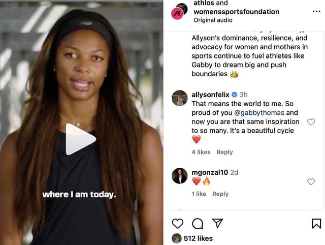 "That means the world to me"- Allyson Felix reacts as Gabby Thomas ...