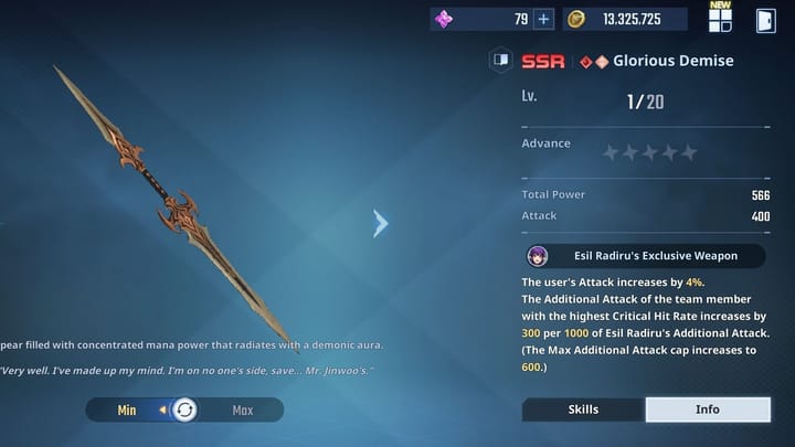 Solo Leveling Arise Esil Radiru build guide: Best artifacts, weapons, and more