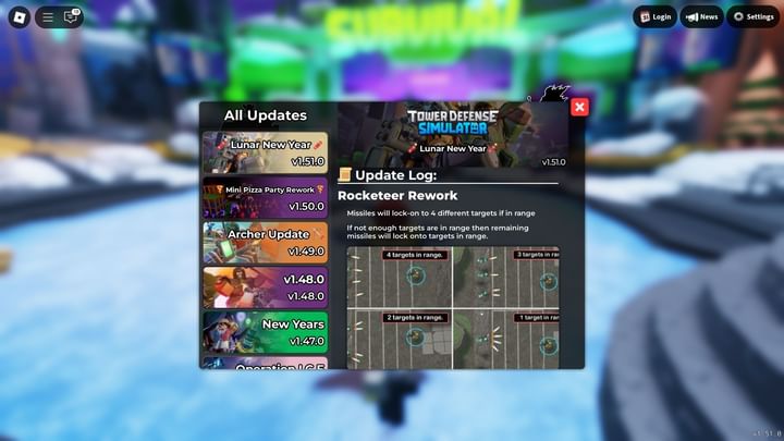 Tower Defense Simulator Lunar New Year v1.51.0 patch notes