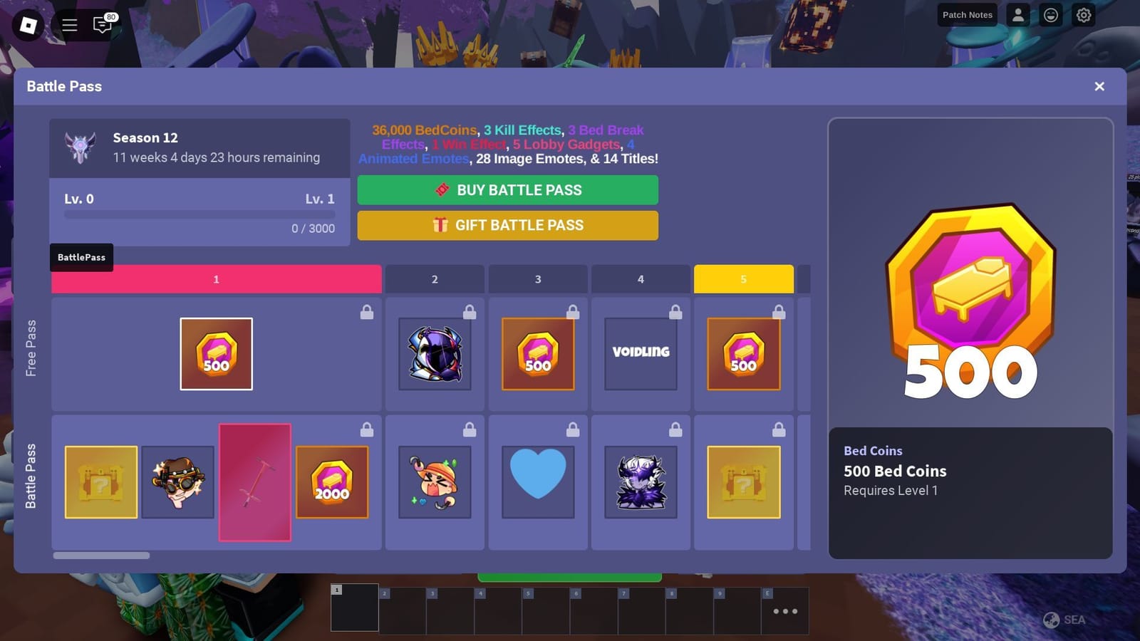 BedWars Season 12 Battlepass: All rewards and premium pass price