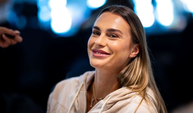 Aryna Sabalenka models stylish Gucci and Hermes looks in glamorous beach cover shoot for Harper ...