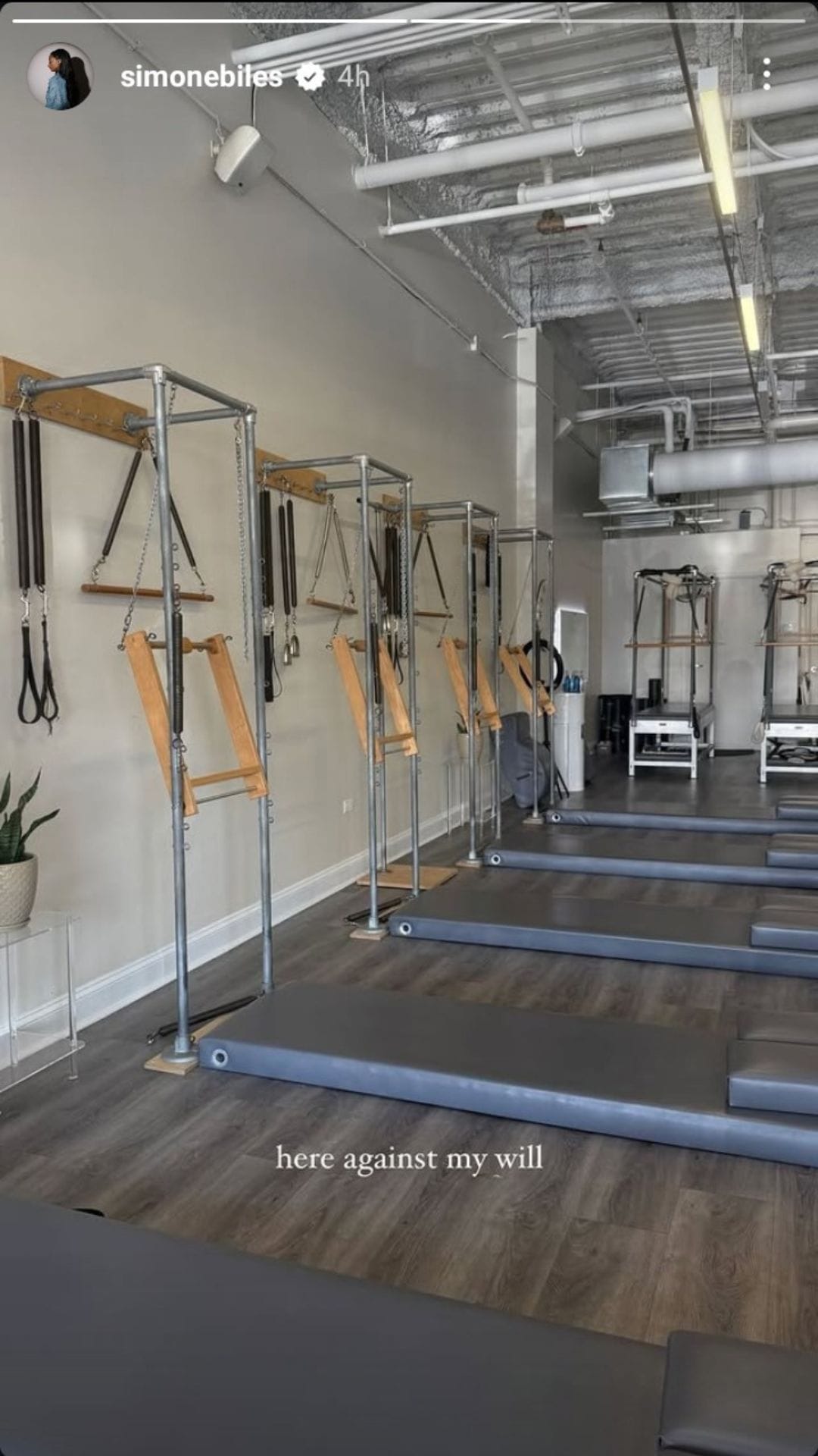 Simone Biles makes her feelings known as she returns for pilates ...