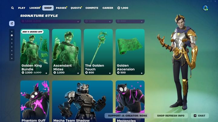 How to get the Ascendant Midas skin in Fortnite