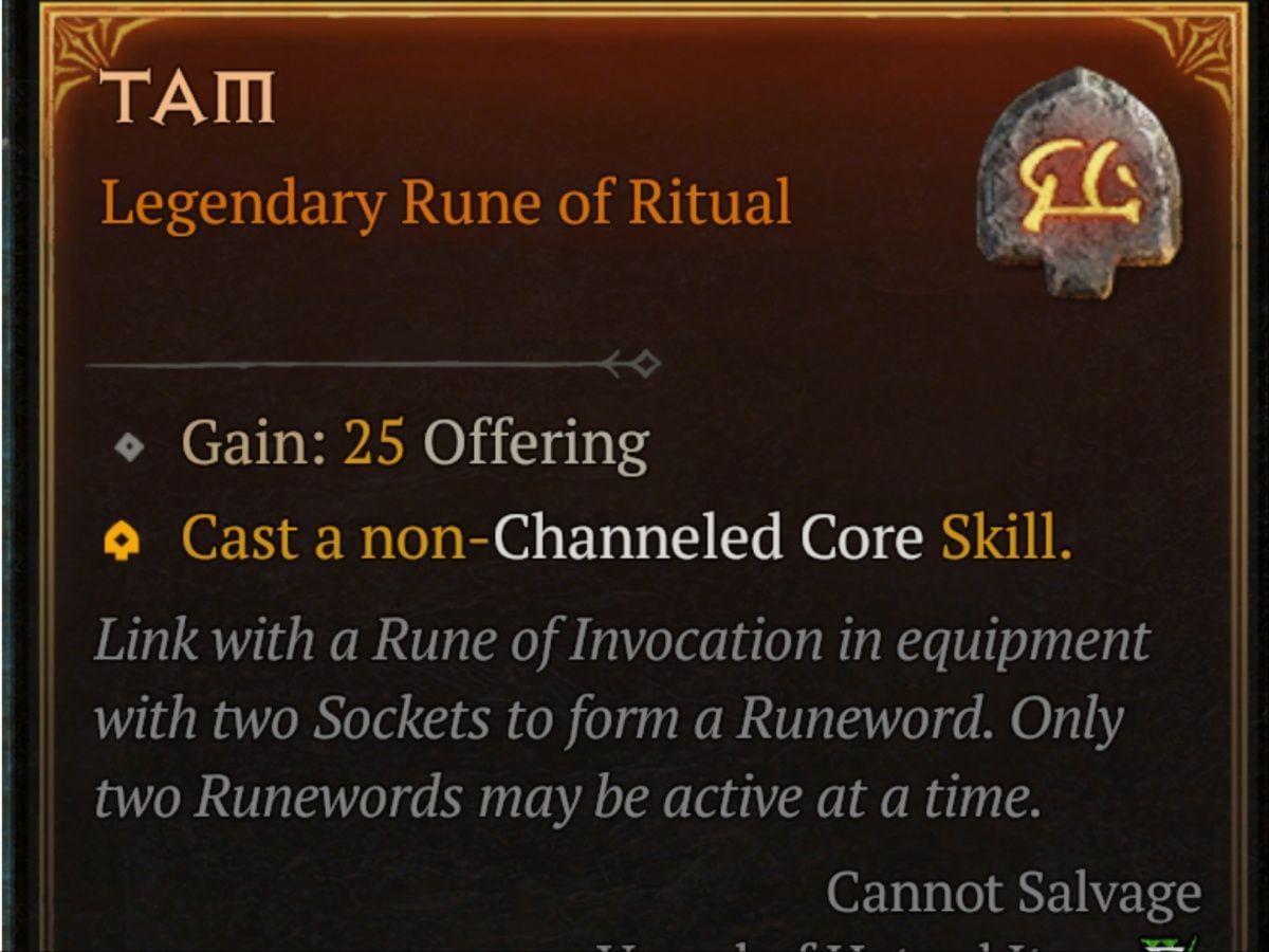 Diablo 4 Runes and Runewords tier list