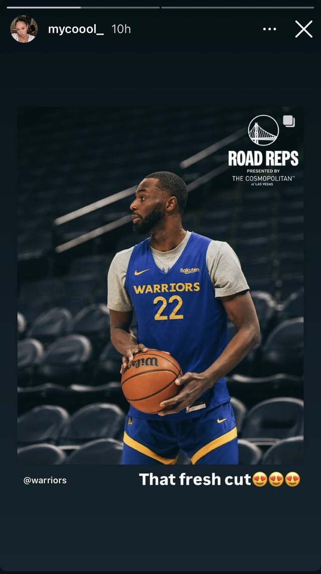 Andrew Wiggins' girlfriend Mychal Johnson drops 3-word reactions as she swoons over Warriors ...