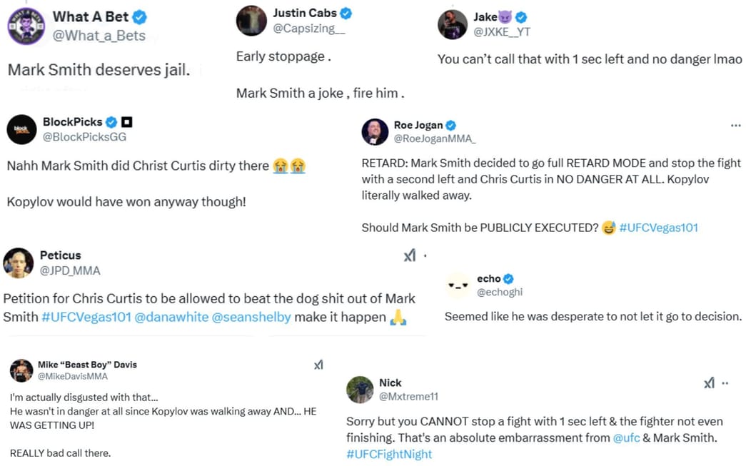"Should Mark Smith be PUBLICLY EXECUTED?" - Fans blast MMA referee for ...