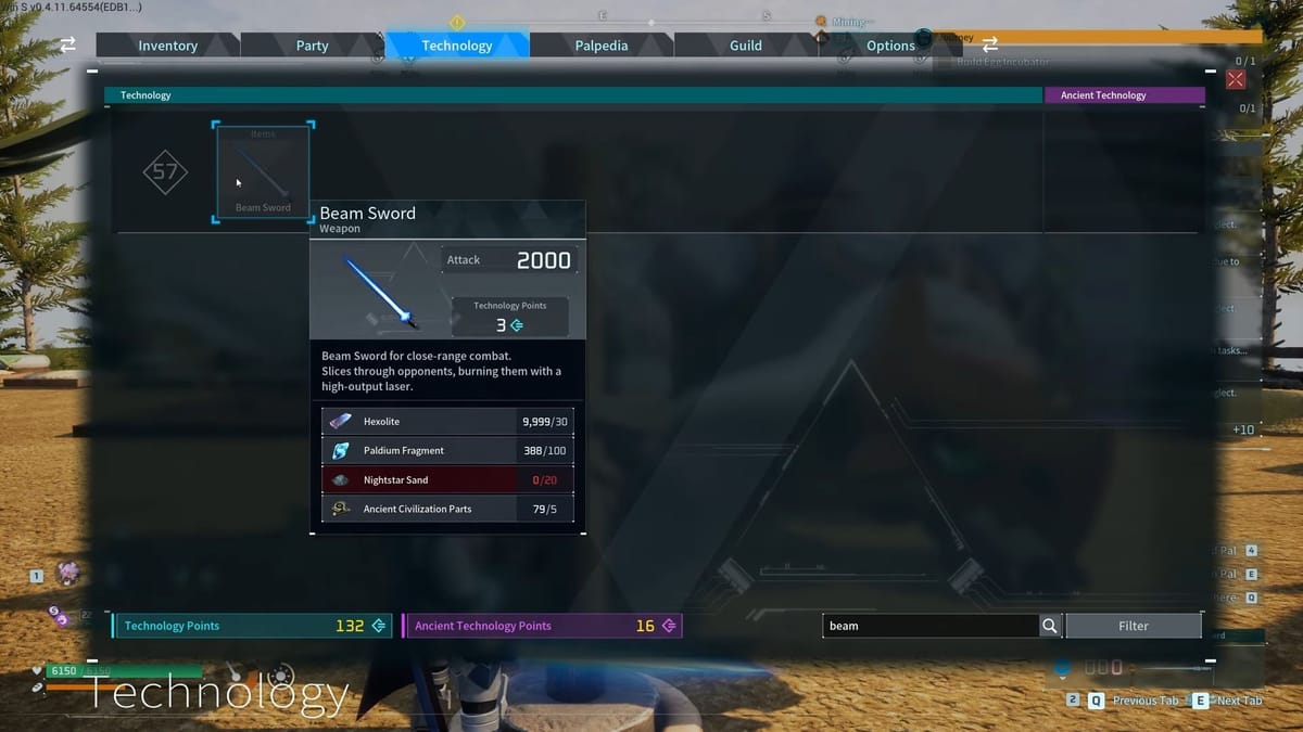 How to obtain Beam Sword in Palworld