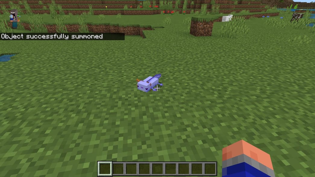 How to spawn a blue axolotl in Minecraft Bedrock Edition