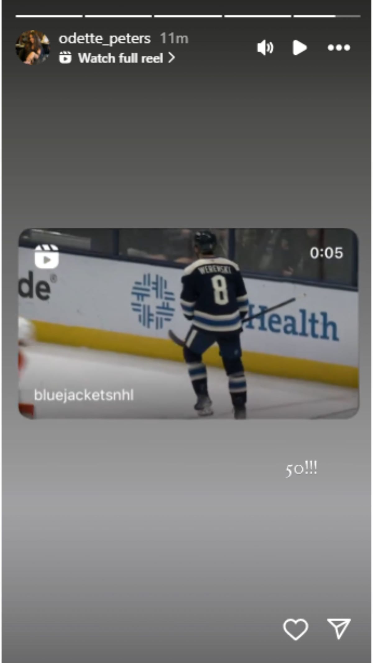Zach Werenski's fiancee Odette Peters drops one-word reaction to his ...