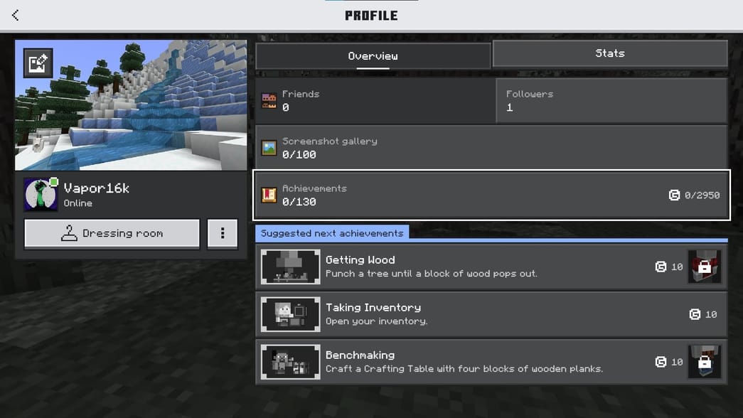 How to check achievements in Minecraft Bedrock Edition