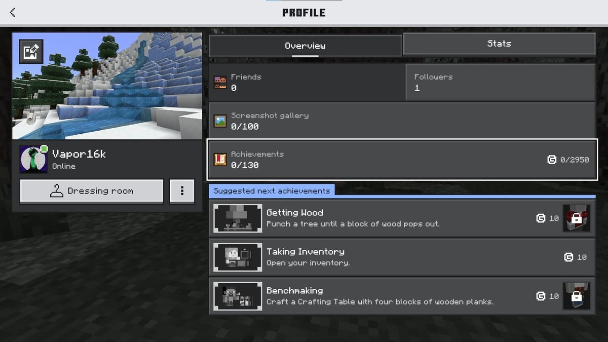 How to check achievements in Minecraft Bedrock Edition