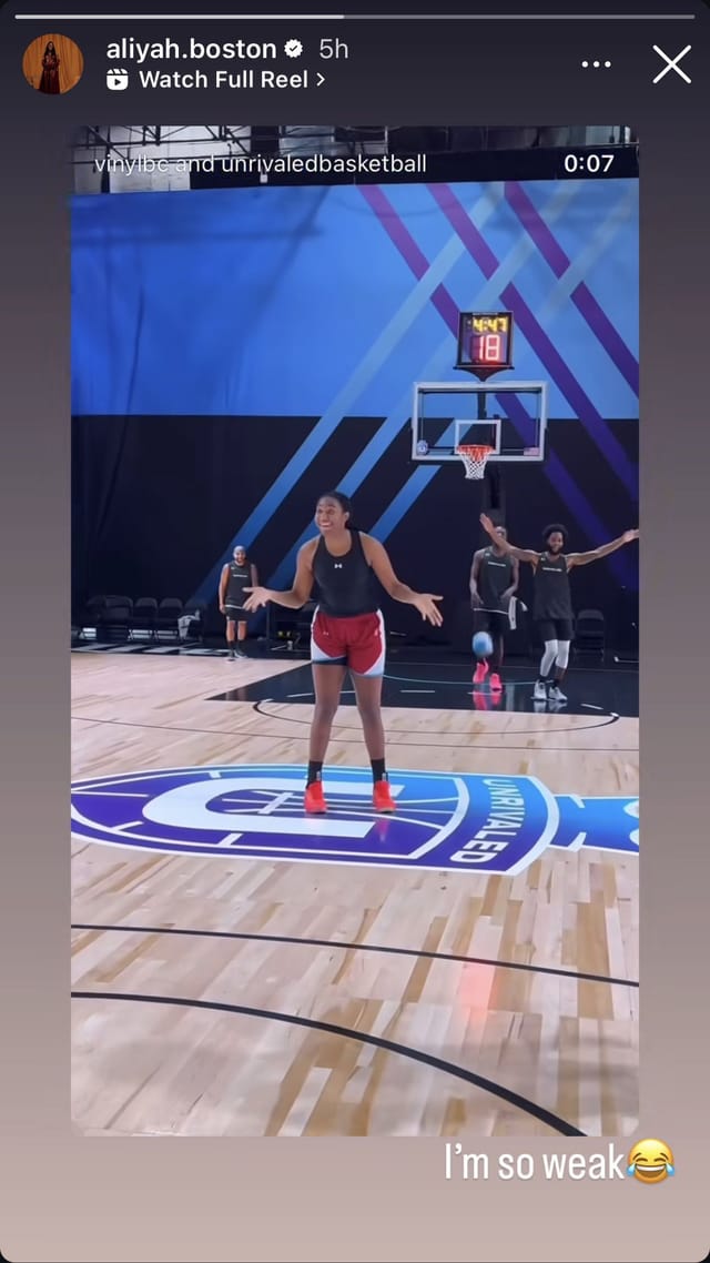 Joyous Aliyah Boston drops 3-word reaction after sinking shot from ...