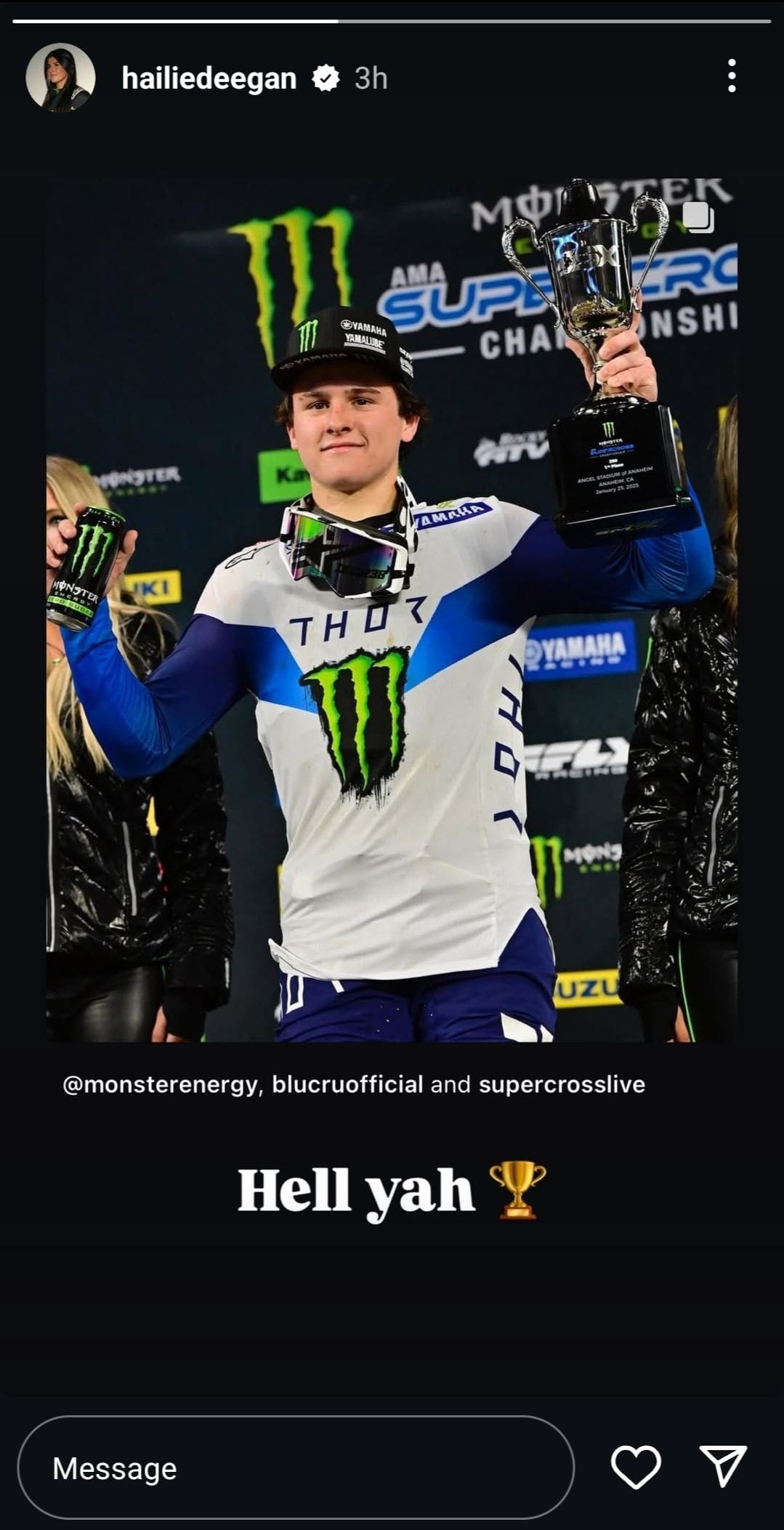 Hailie Deegan drops a 2-word reaction to brother Haiden's monumental moment