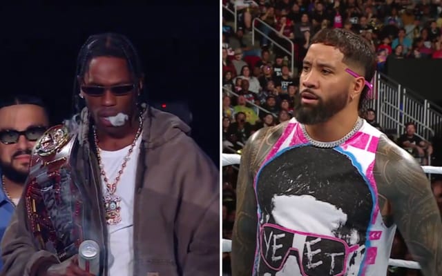 [WATCH] Travis Scott smokes a joint LIVE on RAW alongside Jey Uso ...