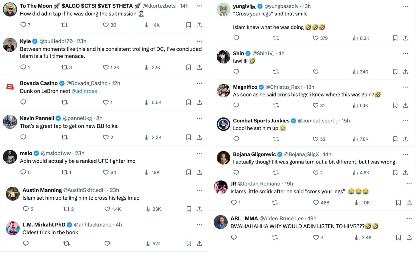 "He fell for the cross your leg trap" - Fans react as YouTuber Adin Ross' attempt to choke out ...