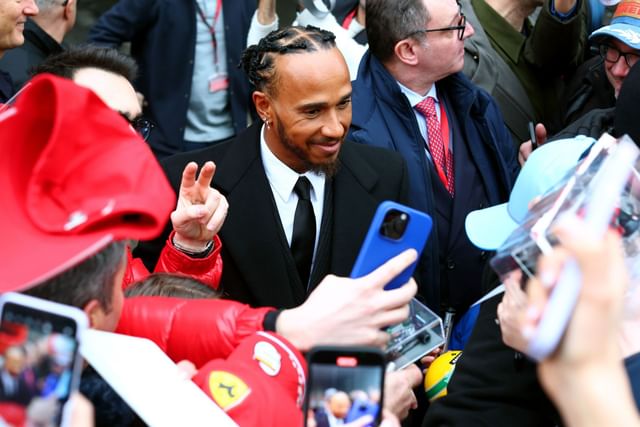 Watch: Lewis Hamilton waving to the Tifosi on his first Ferrari run in ...