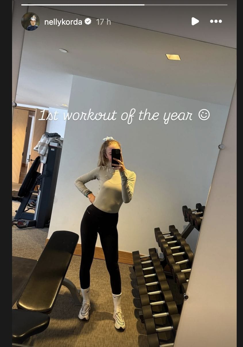 Nelly Korda posts gym pics as she goes for her “first workout of the year”