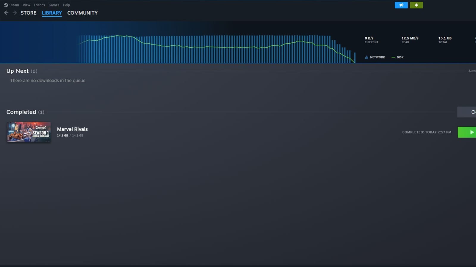 What is download size of Marvel Rivals Season 1 on Steam?