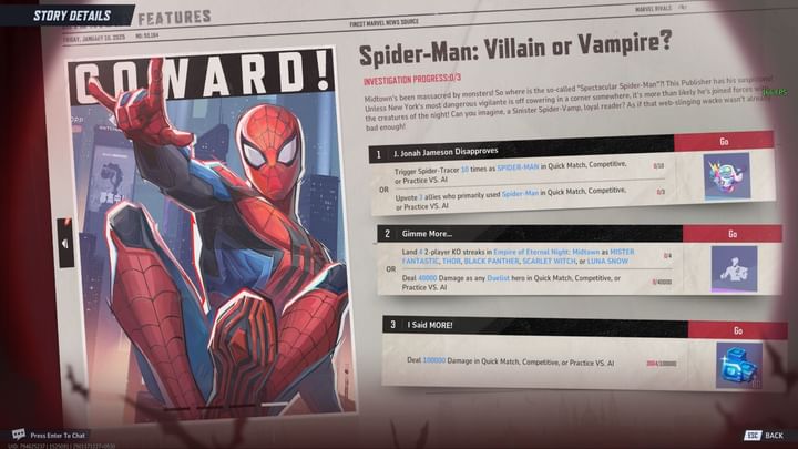 Marvel Rivals Midnight Features event guide: Rewards and how to complete