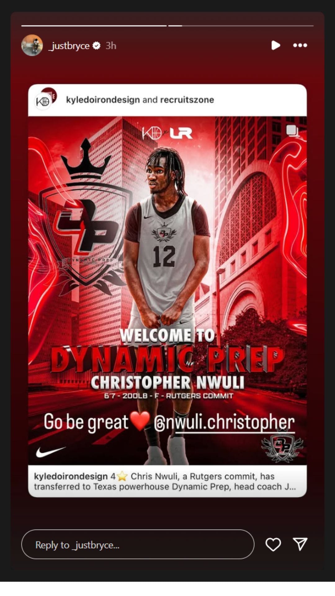 LeBron James’ son Bryce James drops 3-word reaction to Christopher Nwuli's transfer