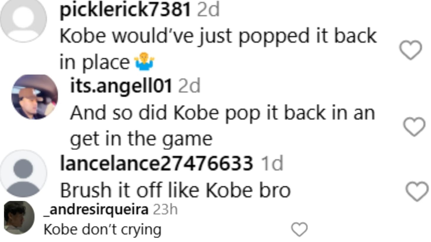 “Kobe Bryant would’ve just popped it back in place”: Hoops fans react ...