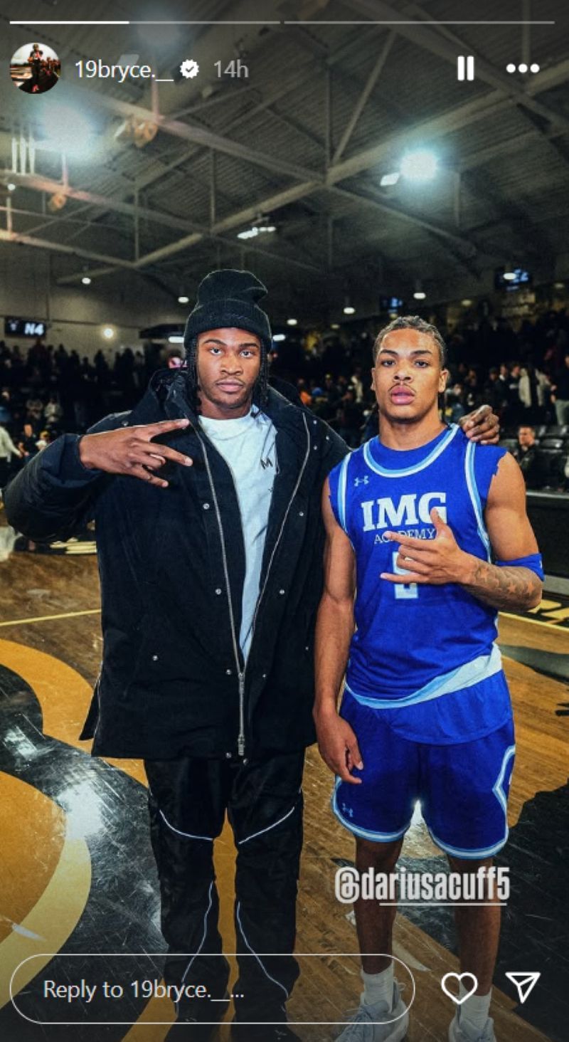 Photo: Star Michigan signee Bryce Underwood shares a snap with Arkansas ...