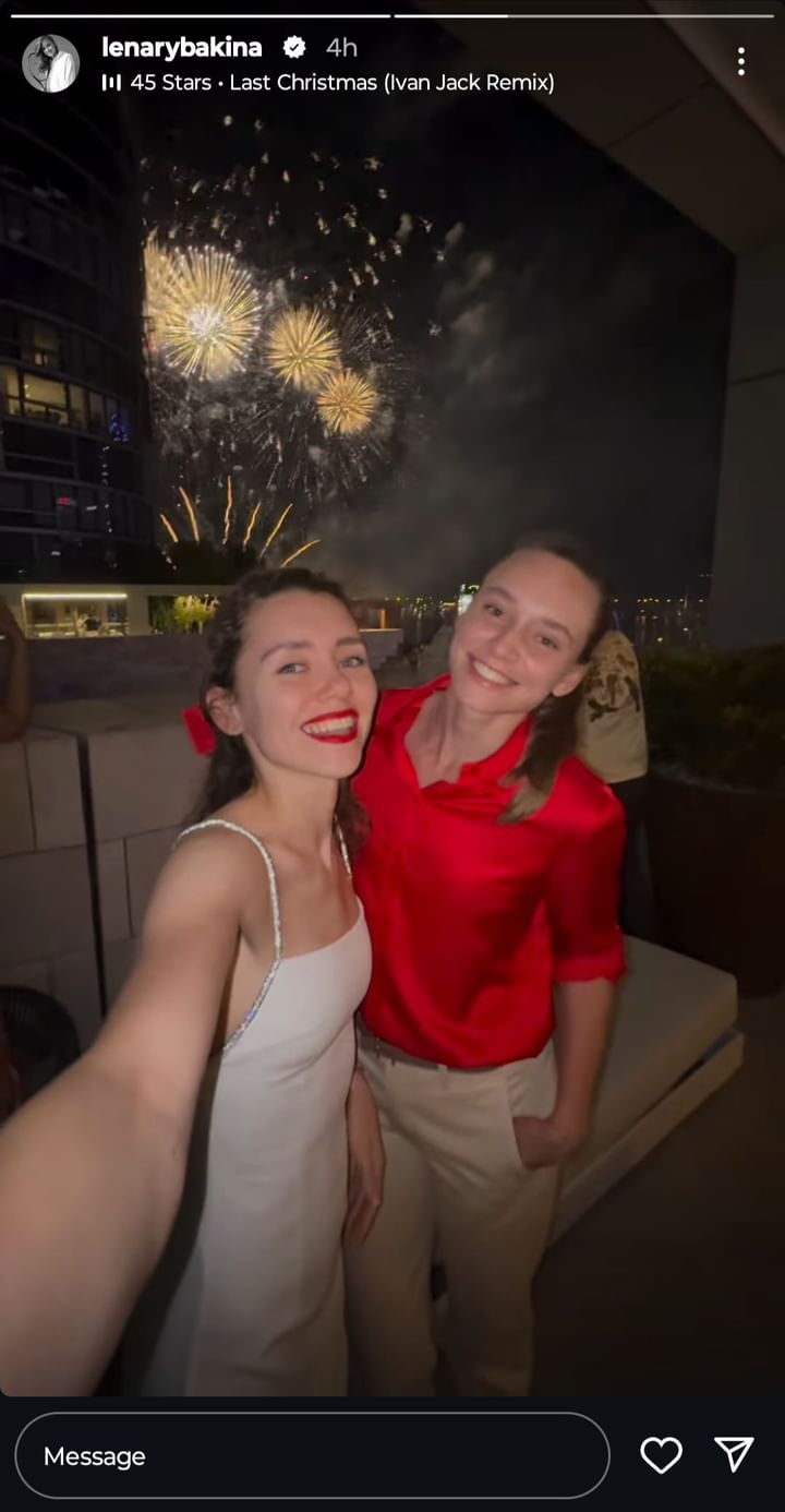 Elena Rybakina steals the show in stunning red outfit as she and sister ...