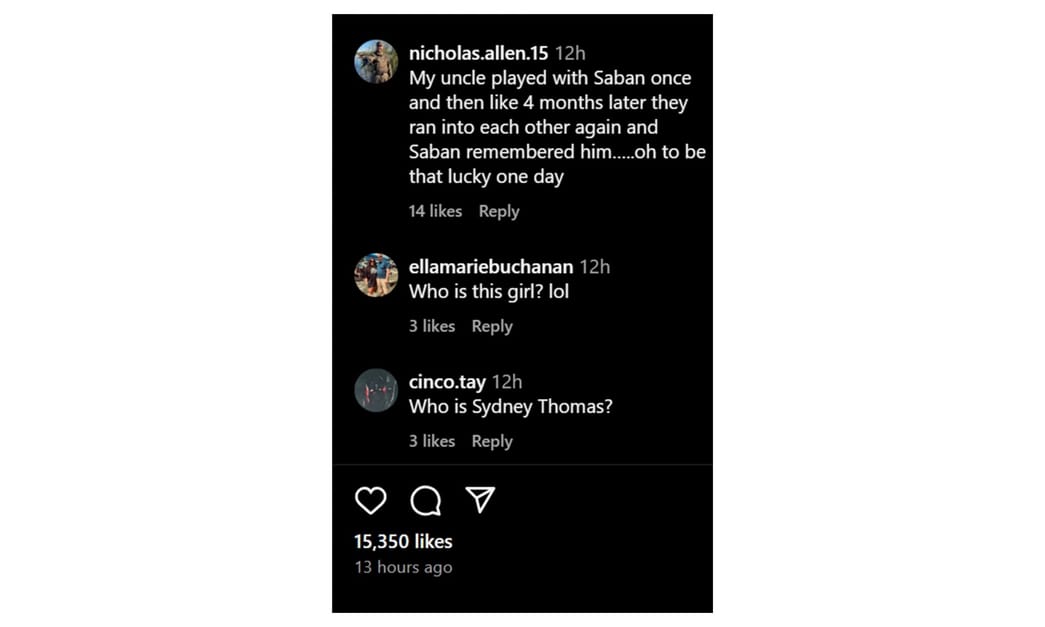 Nick Saban's daughter Kristen Saban has 1-word reaction to Sydney Thomas' pic with dad