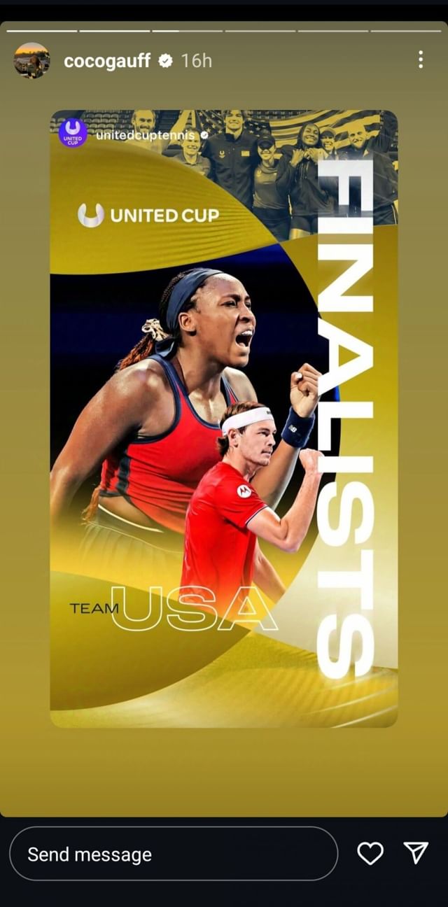 Coco Gauff celebrates leading Team USA to United Cup 2025 final against ...