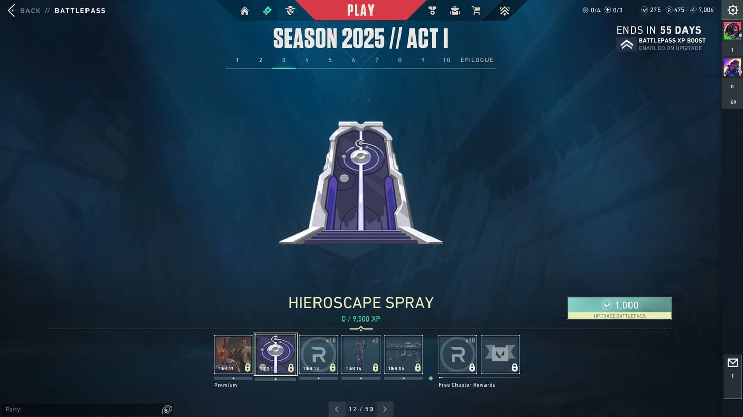 Valorant Season 2025 Act 1: All Battlepass tiers and rewards