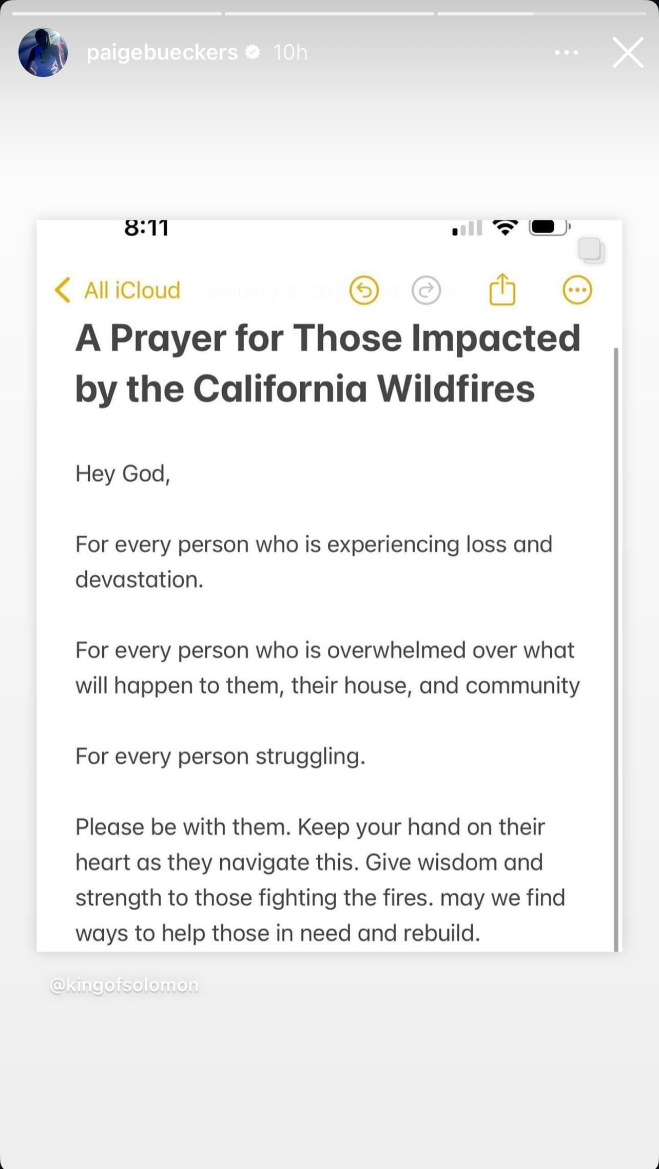 UConn star Paige Bueckers sends prayers for LA wild fire victims