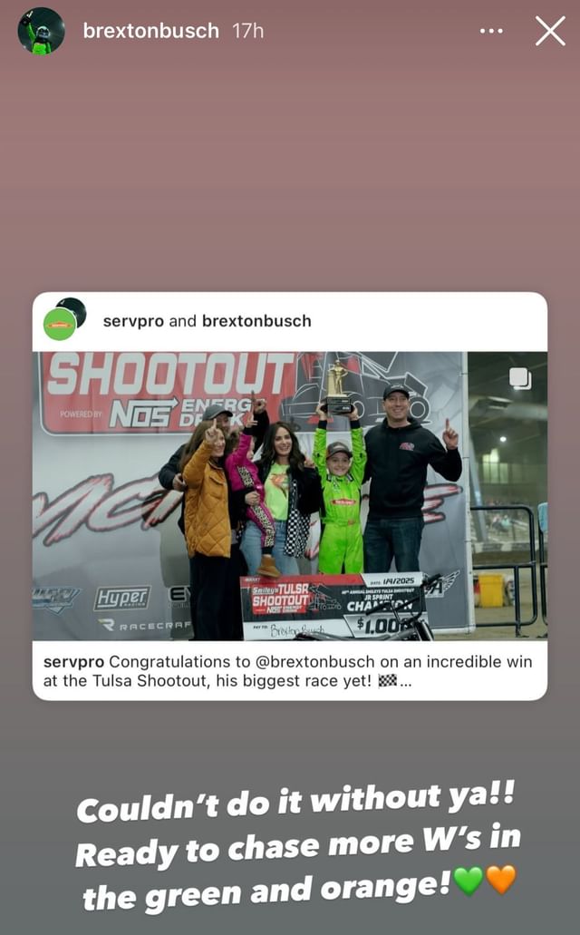 Brexton Busch sends special message to sponsor following Tulsa Shootout win