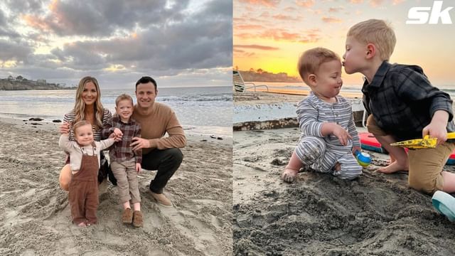 Gerrit Cole's wife Amy holds hands as son Everett blows out candles for ...