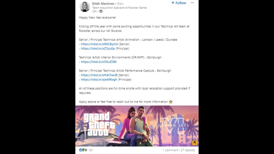 Another Rockstar employee promotes GTA 6's release window of 2025 amid ...