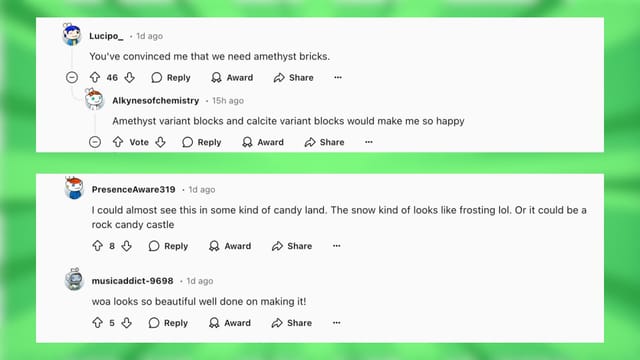 Minecraft player builds enchantingly beautiful castle out of amethyst ...