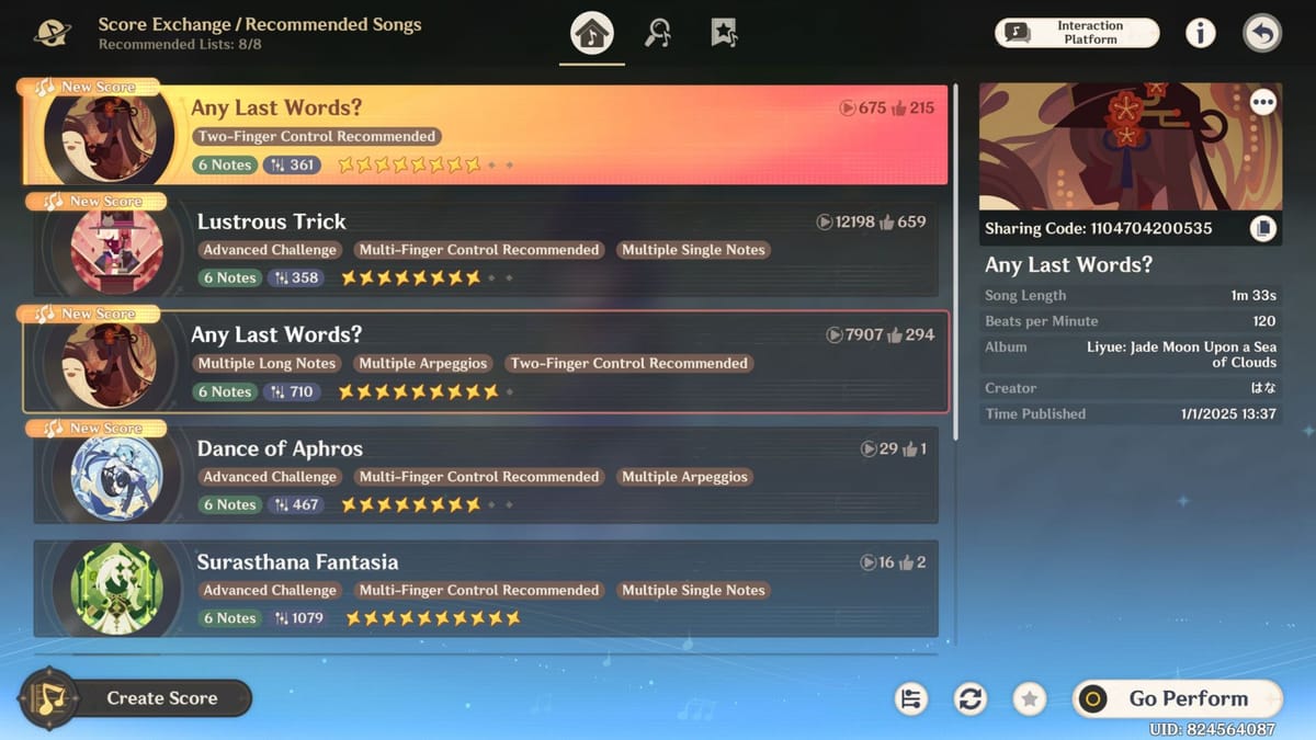 Genshin Impact 5.3 achievements list