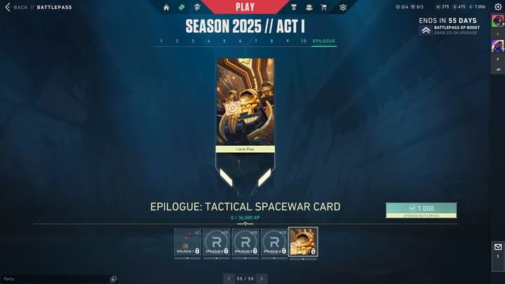 Valorant Season 2025 Act 1: All Battlepass tiers and rewards