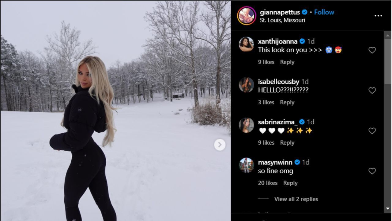 Masyn Winn drops 3-word reaction to girlfriend Gianna Pettus turning up ...