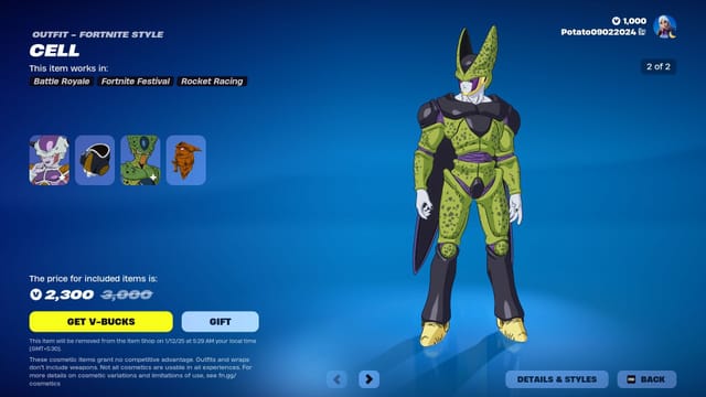 How to get Frieza and Cell (Dragon Ball) skin in Fortnite
